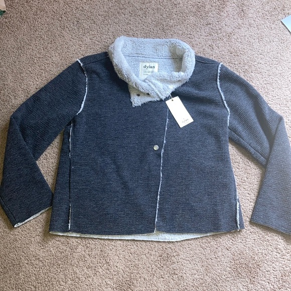 dylan | Jackets & Coats | Dylan Charcoal And Light Gray Teddy Jacket ...